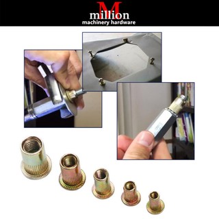 (50pcs / 100pcs) M3 M4 M5 M6 M8 M10 M12 Carbon steel Rivet Nuts Flat Head Rivet Nut Set Nuts ...