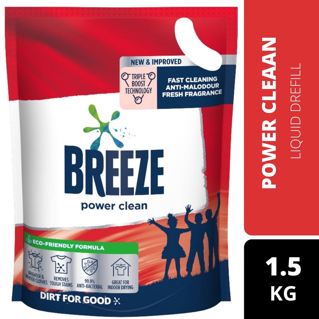 BREEZE Power Clean Liquid Detergent Refill 1.5kg | Shopee Malaysia