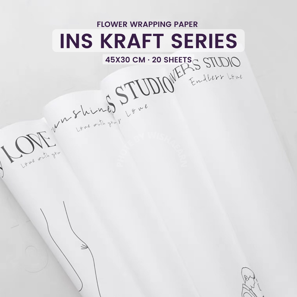 [20 Sheets] 45x30CM MINIMALIST Flower Wrapping Kraft Paper Bouquet Gift ...
