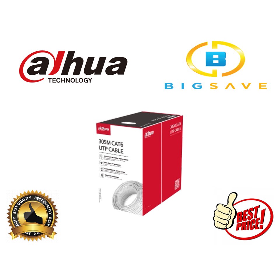 DAHUA PFM920I-6UN-C-WHITE / PFM920I-6U-U TECHNOLOGY 305M BOX CAT6 UTP CABLE | Shopee Malaysia