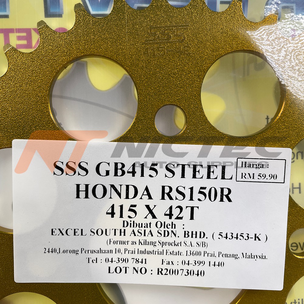 SSS HONDA RS150 RSX150 RACING GB 415 STEEL SPROCKET 100% ORIGINAL ...