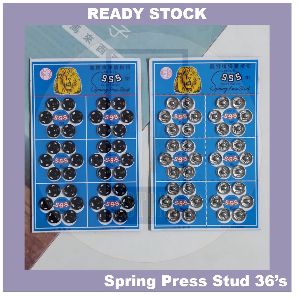 Butang Ketip Logam LION Brand Butang Katup Jahit Tangan Press Studs ...