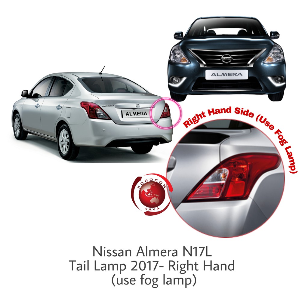 Nissan Almera N17L Tail Lamp (2017-) Right Hand use Fog Lamp 26559 ...