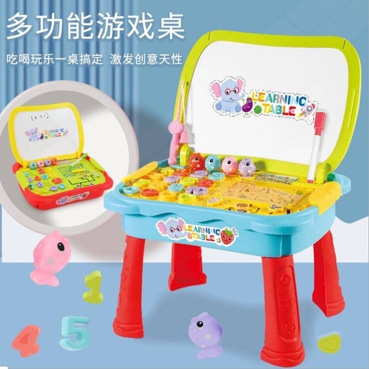 8 in 1 Multifunctional Education Drawing Board Game Table for Kids ...