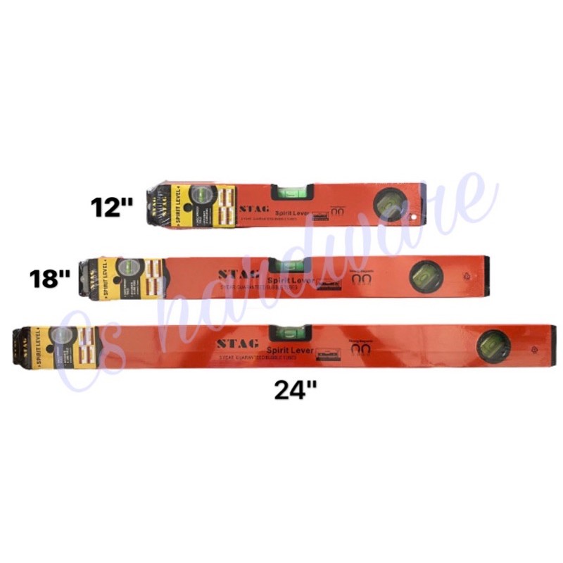 STAG Aluminium Magnetic Water Level / Timbang Air Magnet 12"- 18"-24 ...