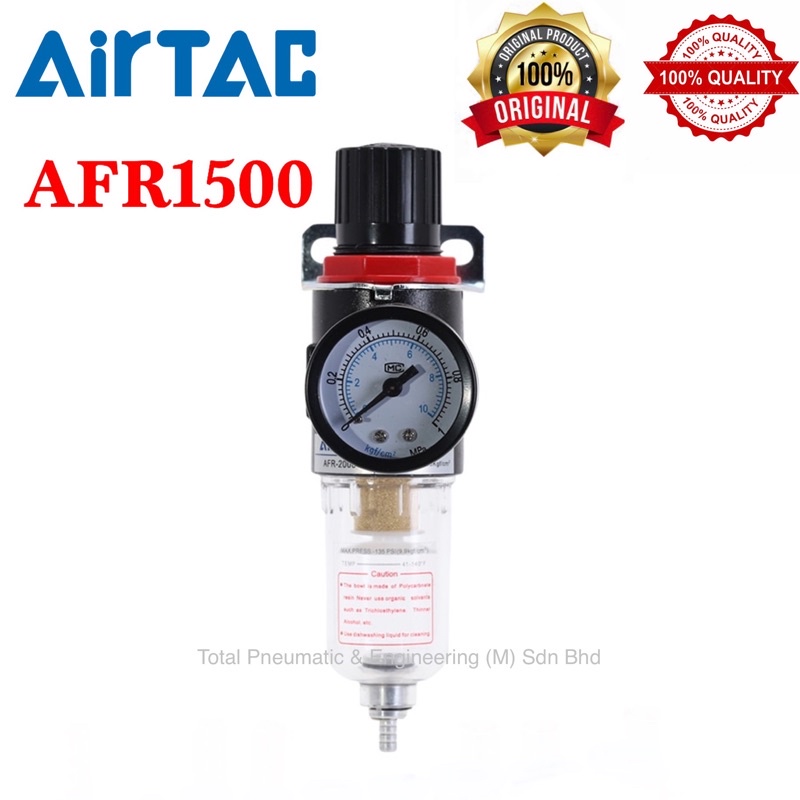 AirTAC AFR1500 1/8” Pneumatic Air Filter Regulator Water Separator ...