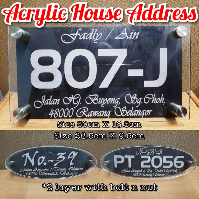 Acrylic House Address / Signage / Signboard | Shopee Malaysia