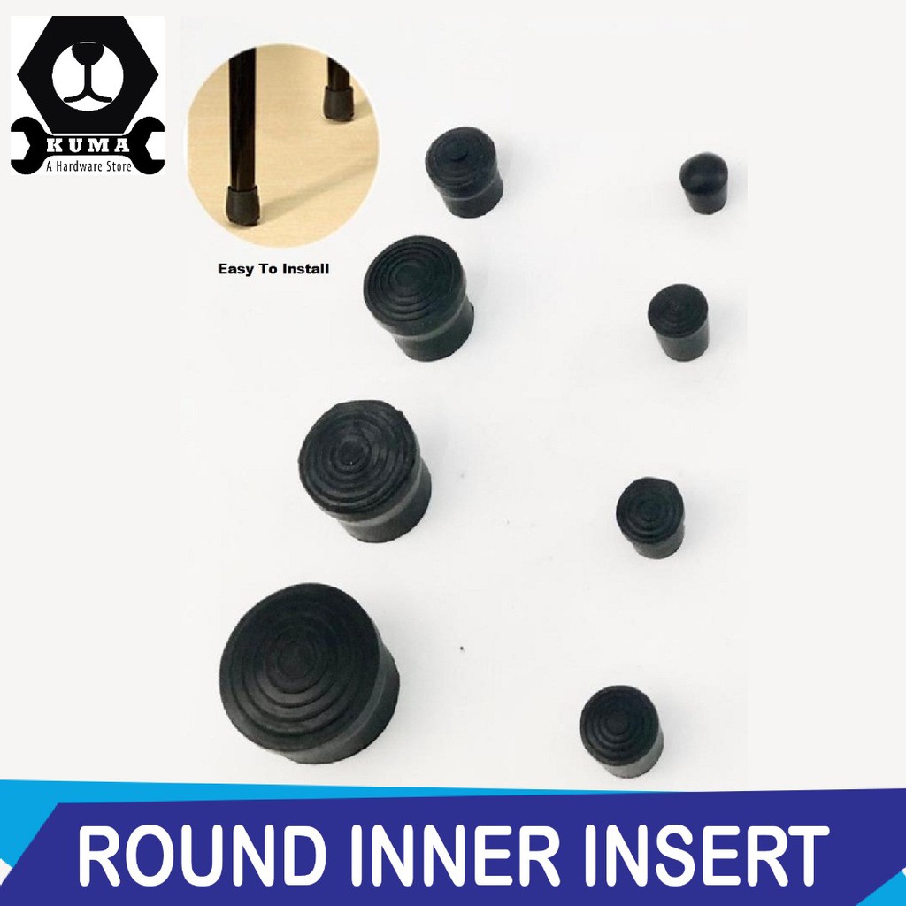 RUBBER ROUND INNER INSERT RUBBER BLACK CHAIR LEG | Shopee Malaysia