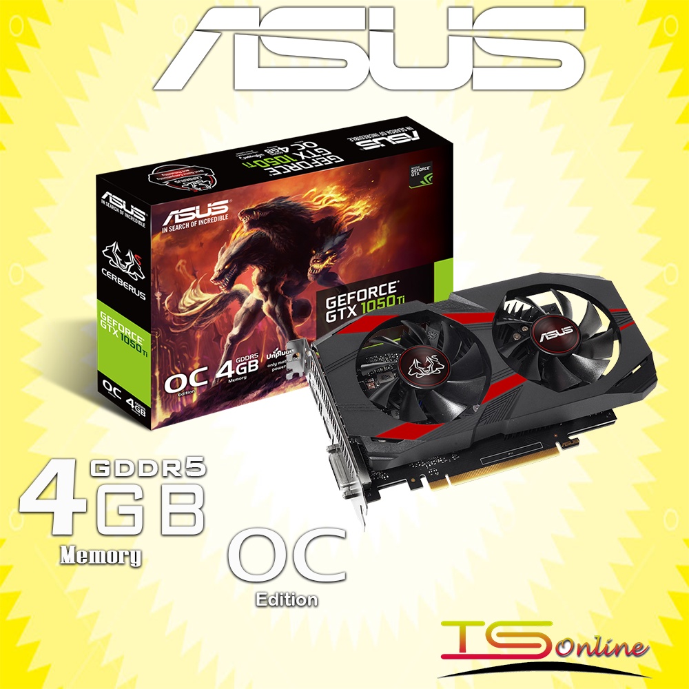 ASUS GeForce Cerberus GTX 1050 Ti OC 4GB GDDR5 ( CERBERUS-GTX1050TI-O4G ...