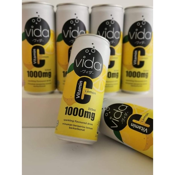 🔥Ready Stock🔥Vida Vitamin C 6Tins Orange/ Lemon Sparkling Drinks (325ml ...