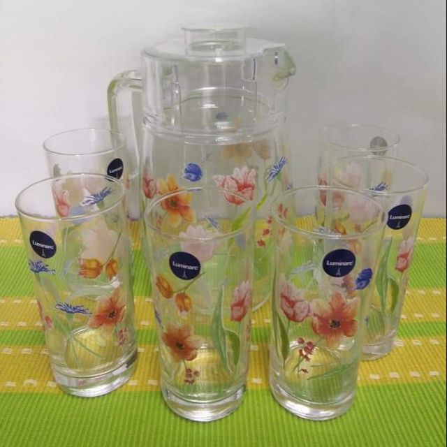 LUMINARC 7PCS MINUTE DRINK SET/WATER SET/GELAS SET/JUG SET (P 6287 ...