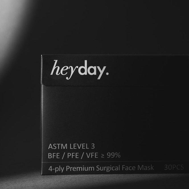 Heyday 4-Ply Surgical Face Mask - Onyx Black (30 pcs) | Shopee Malaysia