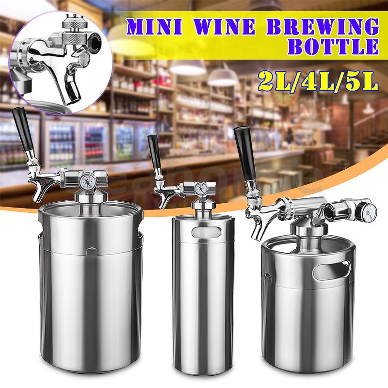 3 Sizes Stainless Steel 304 Beer Mini Keg Homebrew Keg Mini Wine ...