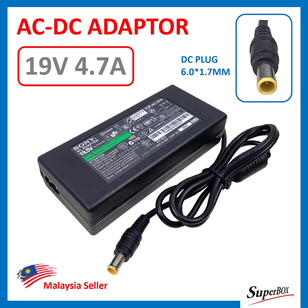 Suitable Sony LG Panasonic 19.5V 4.7A LED TV Moniter AC DC Power ...