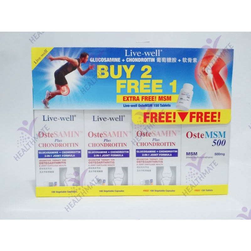 Live-well Ostesamin Plus Chondroitin Capsules (2 x 100's + 100's FREE ...