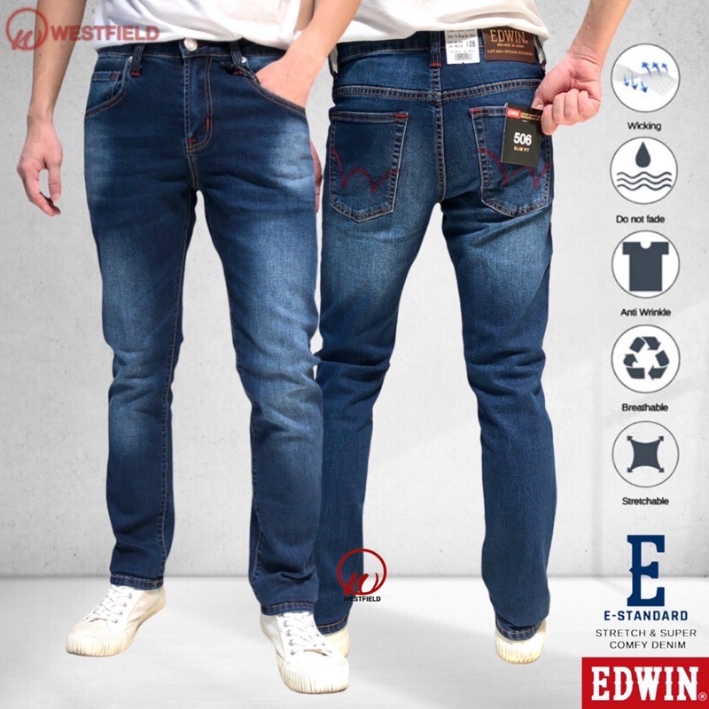 🔥[RED THREATS] EDWIN® E-Standard® MEN’S 506 SLIM FIT JEANS ( 7506 2600 ) | Shopee Malaysia
