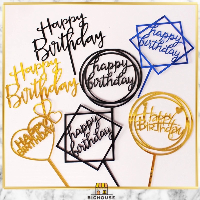 {PART 2} Acrylic Cake Topper Happy Birthday Cake Insert Cake Decoration ...