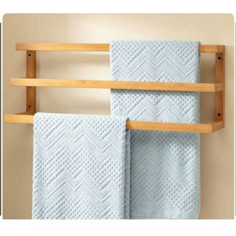 Original Teak Wood Towel Rack | Shopee Malaysia
