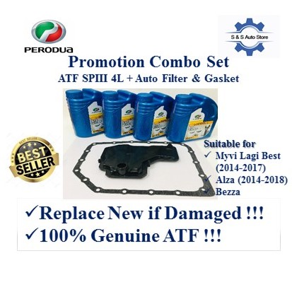 [Combo]Perodua ATF D3-SP 1Lx4+Auto Filter&Gasket for Axia/Bezza/Myvi ...