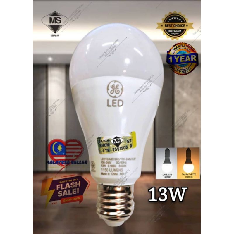 GE Led Bulb E27 13W 100V~240V | Shopee Malaysia