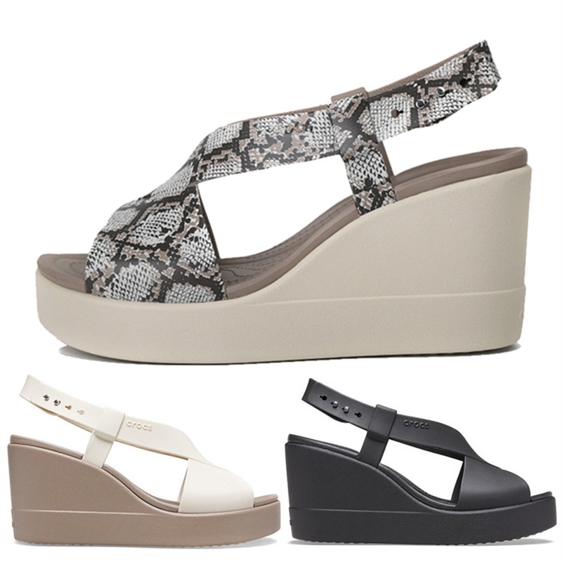 Crocs Brooklyn slipper Thick bottom Slope heel women's sandals ready ...