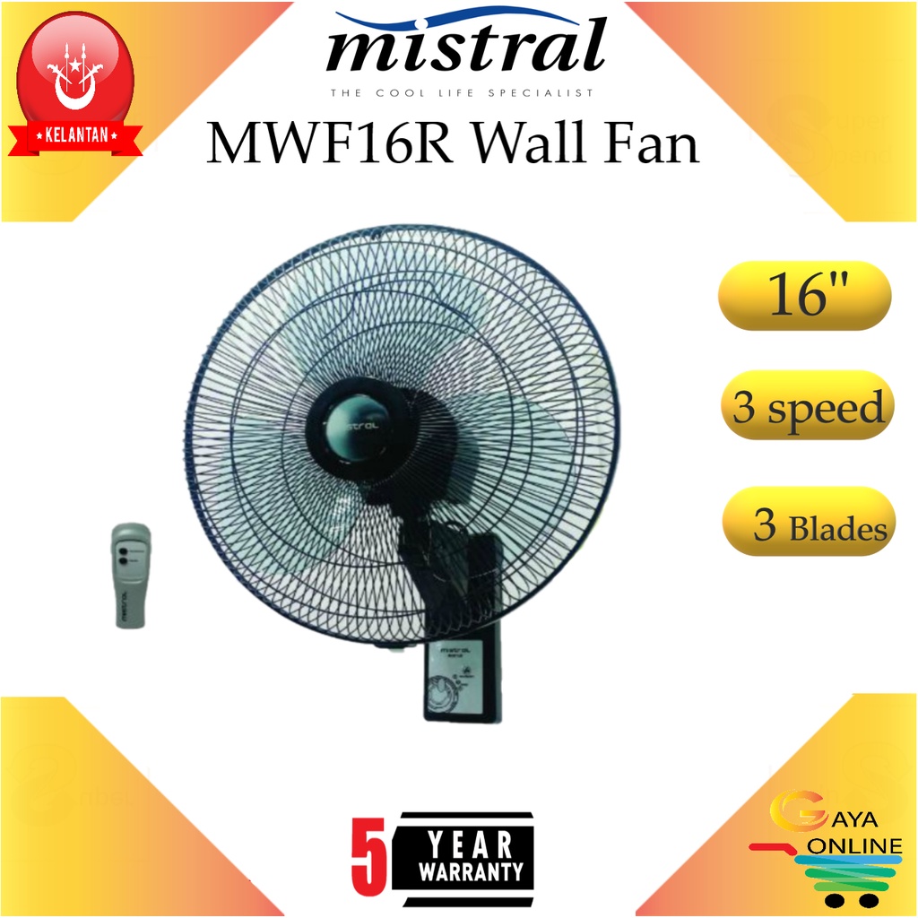 [ 16’’ ] Mistral MWF16R MWF1621 Remote Wall Fan Kawalan Jauh kipas ...