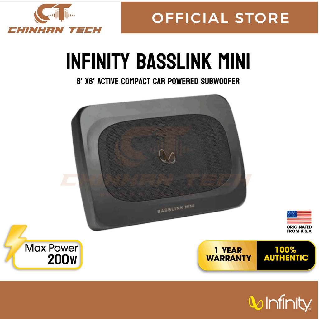 Infinity Basslink Mini 6' x8' Active Compact Car Powered Subwoofer ...
