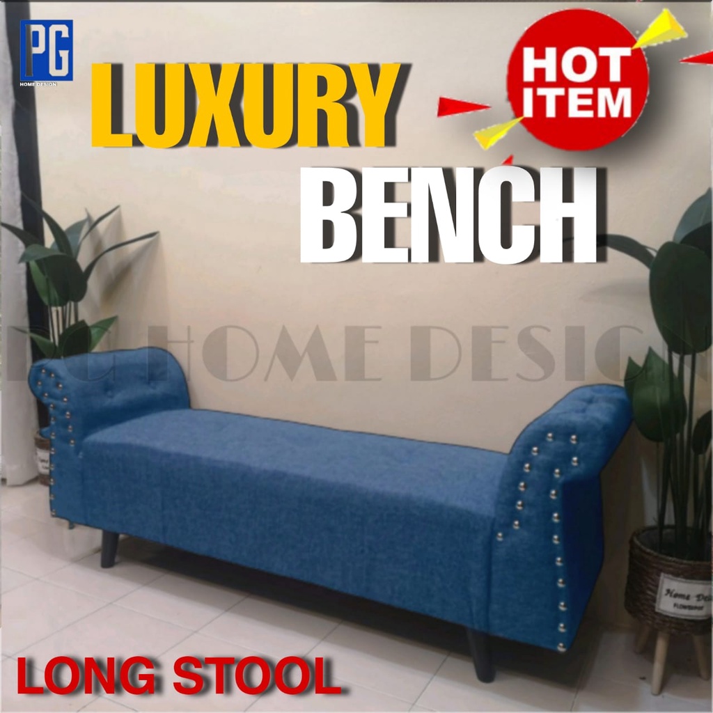 PG HOME :- LUXURY BENCH LONG STOOL/MATERIAL FABRIC/BENCH SOFA/BENCH ...