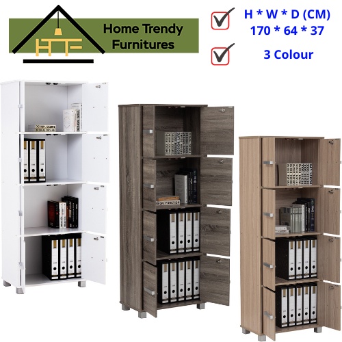 NAOMI 8 Door Storage Cabinet with Lock / 4 Tier Locker Cabinet / Book ...