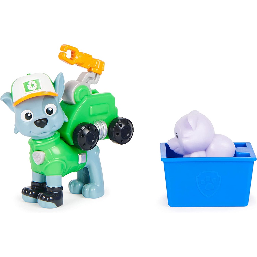 PAW Patrol Big Truck Pups Rocky Action Figure with Clip-on Rescue Drone ...