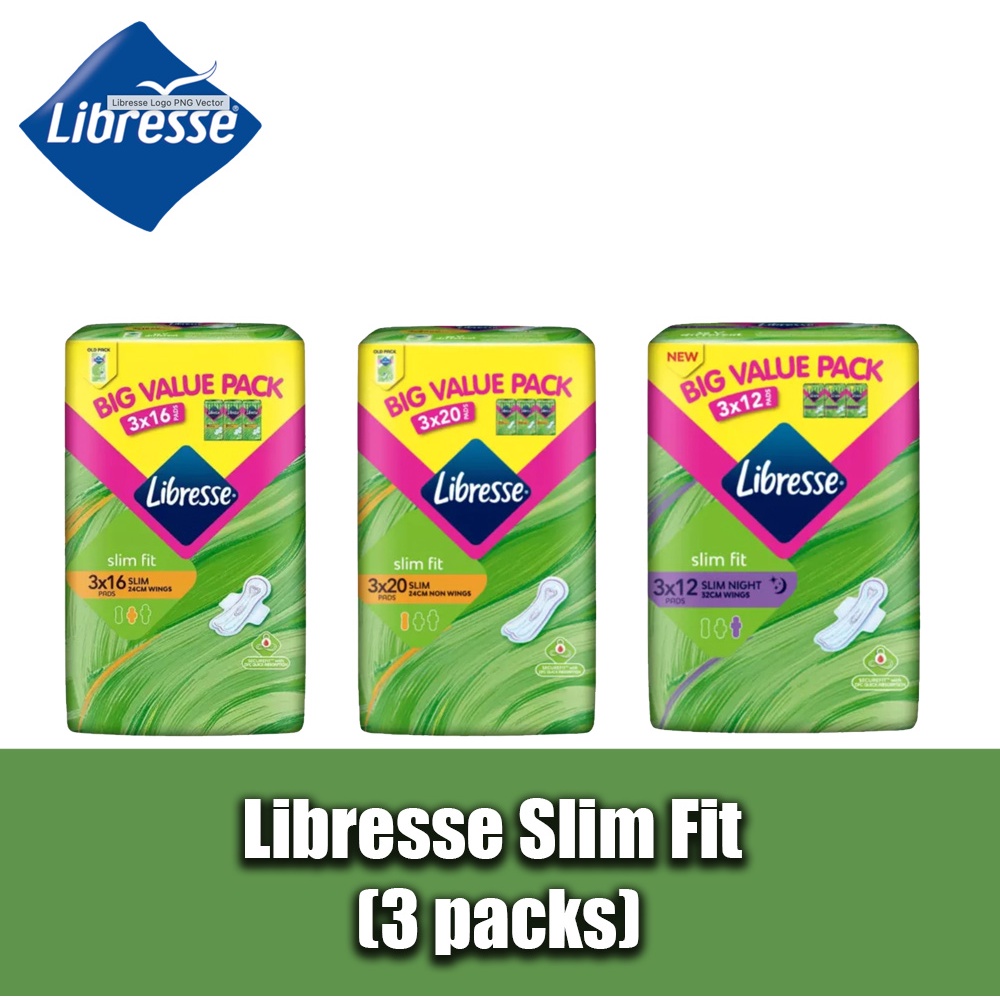 Libresse Slim Fit (Non Wings 24cm 3x20's / Wings 24cm 3x16's / Night ...