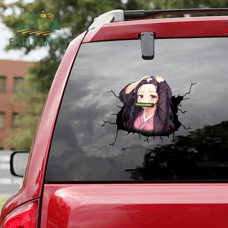 EARLFAMILY 13cm x 11.1cm for Demon Slayer Nezuko Car Stickers Anime ...
