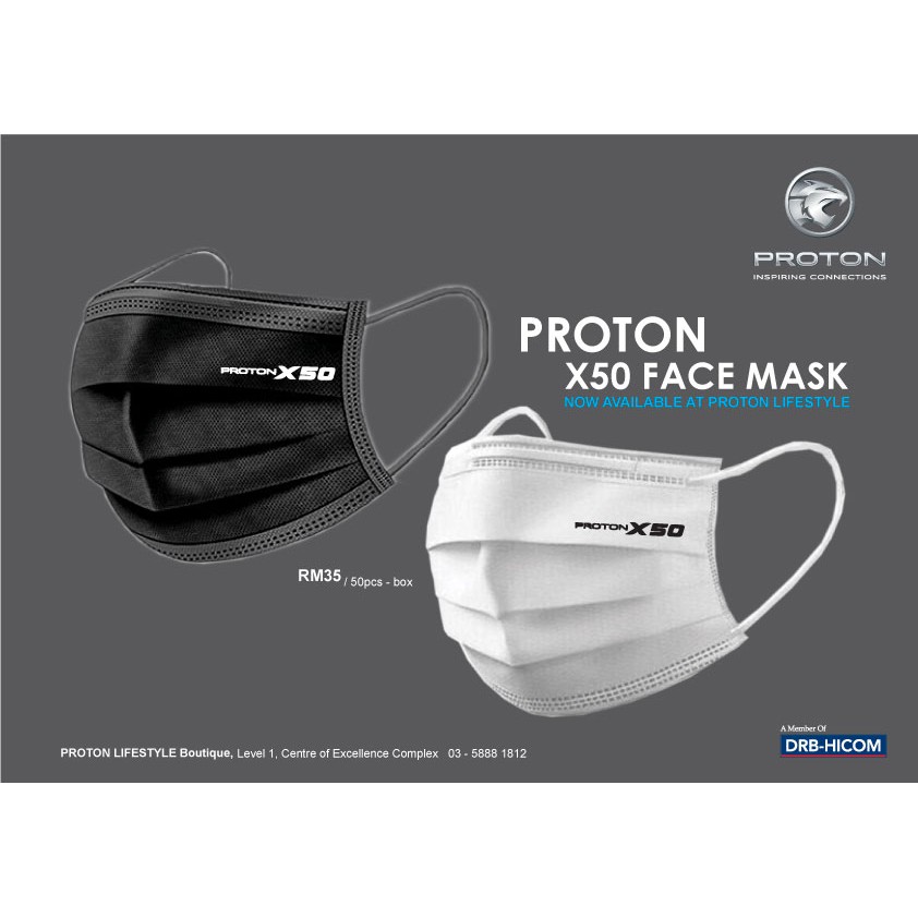 Proton X50 Face Mask 3ply 50pcs perbox | Shopee Malaysia