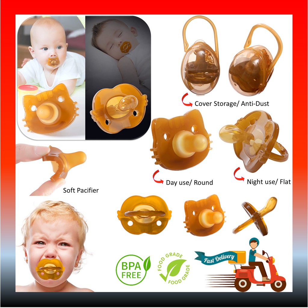Orthodontics Newborn Baby Pacifier Soother Flat Round Head Transparent ...