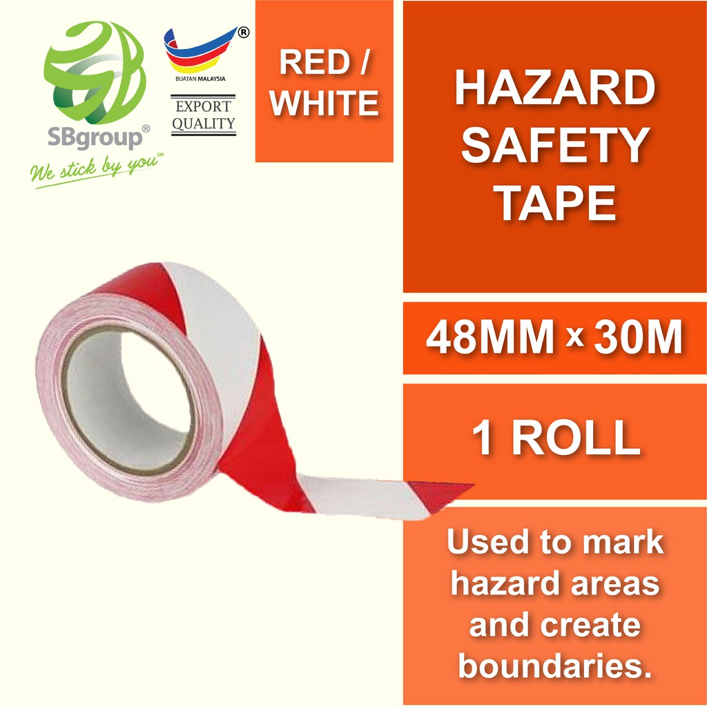 Red/White Hazard Safety Tape 48mm x 30m (SB76) | Shopee Malaysia