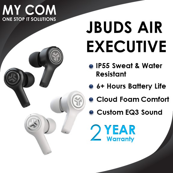 JLab JBuds Air Executive True Wireless Bluetooth 5.0 Earbuds IP55 Water ...