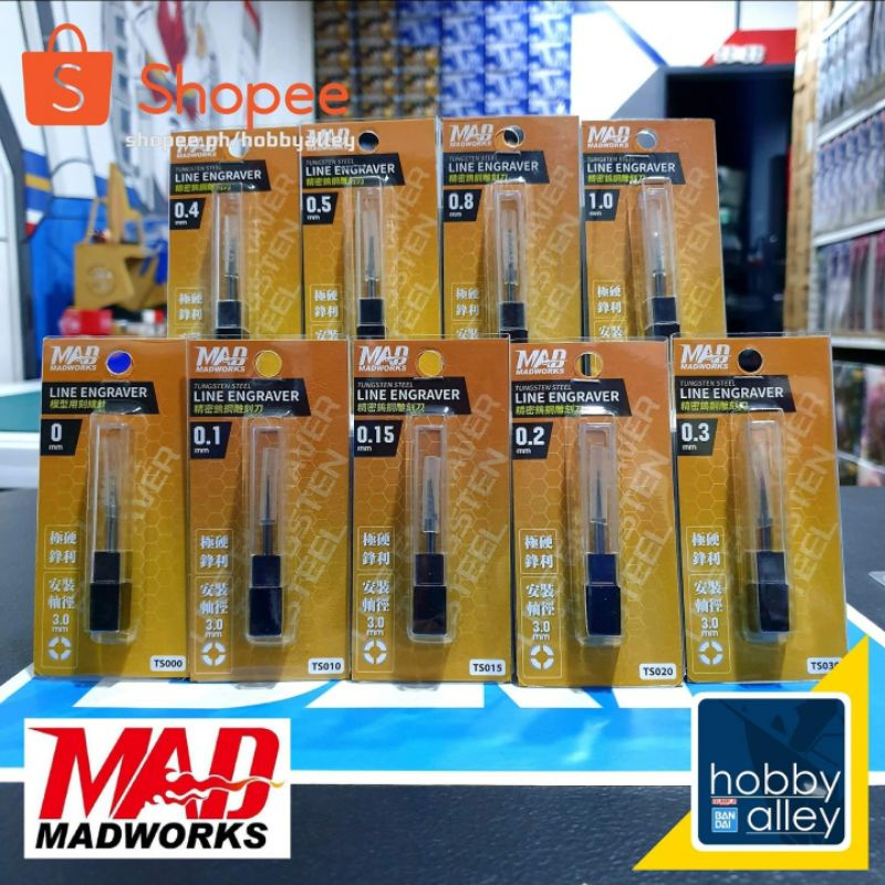 [hobbyalley] MADWORKS TUNGSTEN STEEL LINE ENGRAVER CHISEL (0mm to 1.5mm ...