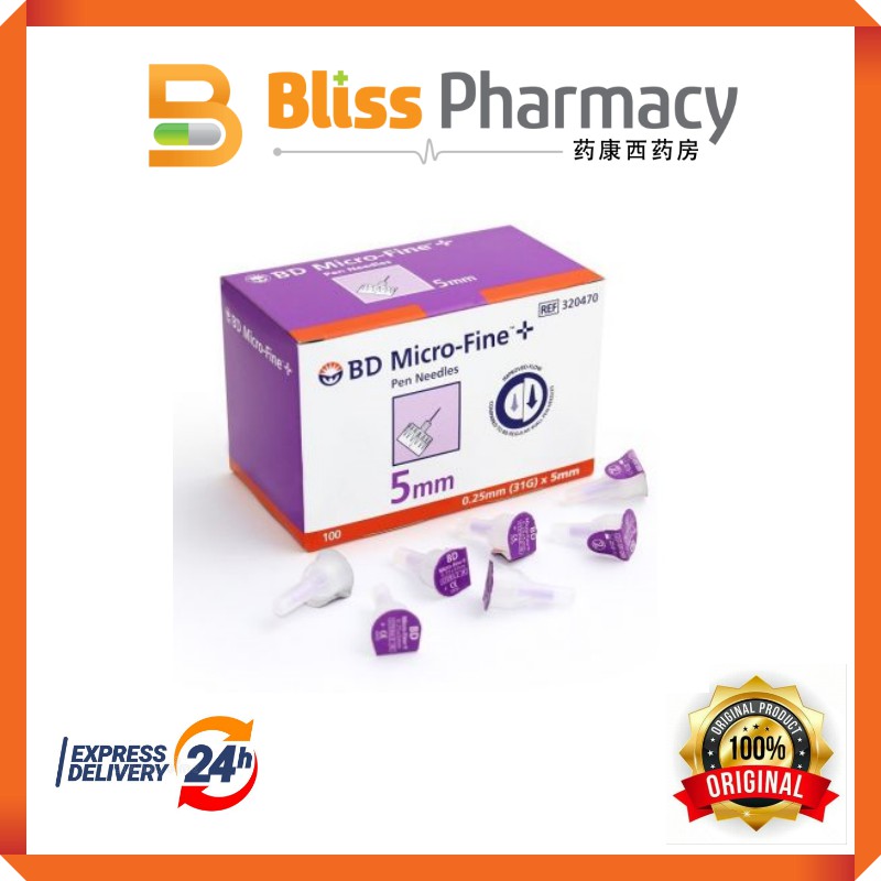 BD MICRO-FINE PEN NEEDLES 5MM 31G 50s/100s (No Box) | Shopee Malaysia