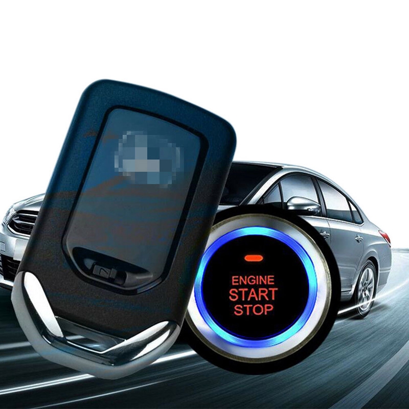 Car Start Security System Push Button Remote Kit keyless car alarm with ...