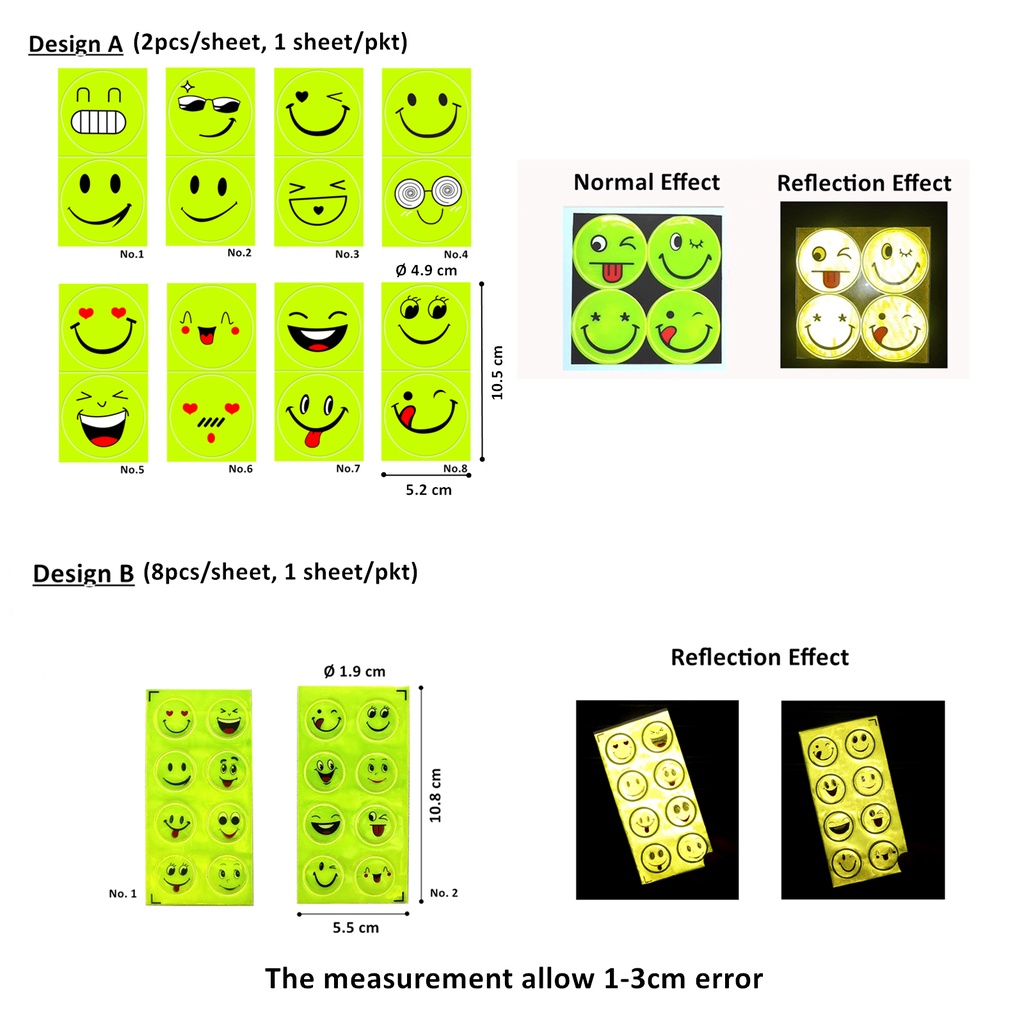 Smiley Face Reflection Sticker, Smiley Face Safety Reflection Sticker ...