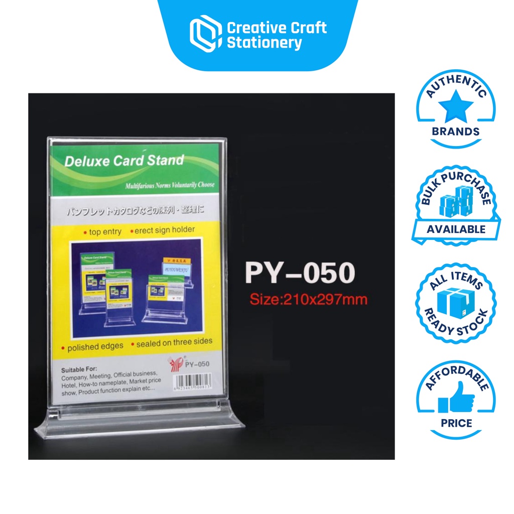 A4 size Acrylic Brochure Card T-Stand / Z050 Menu Catalog QR Code ...