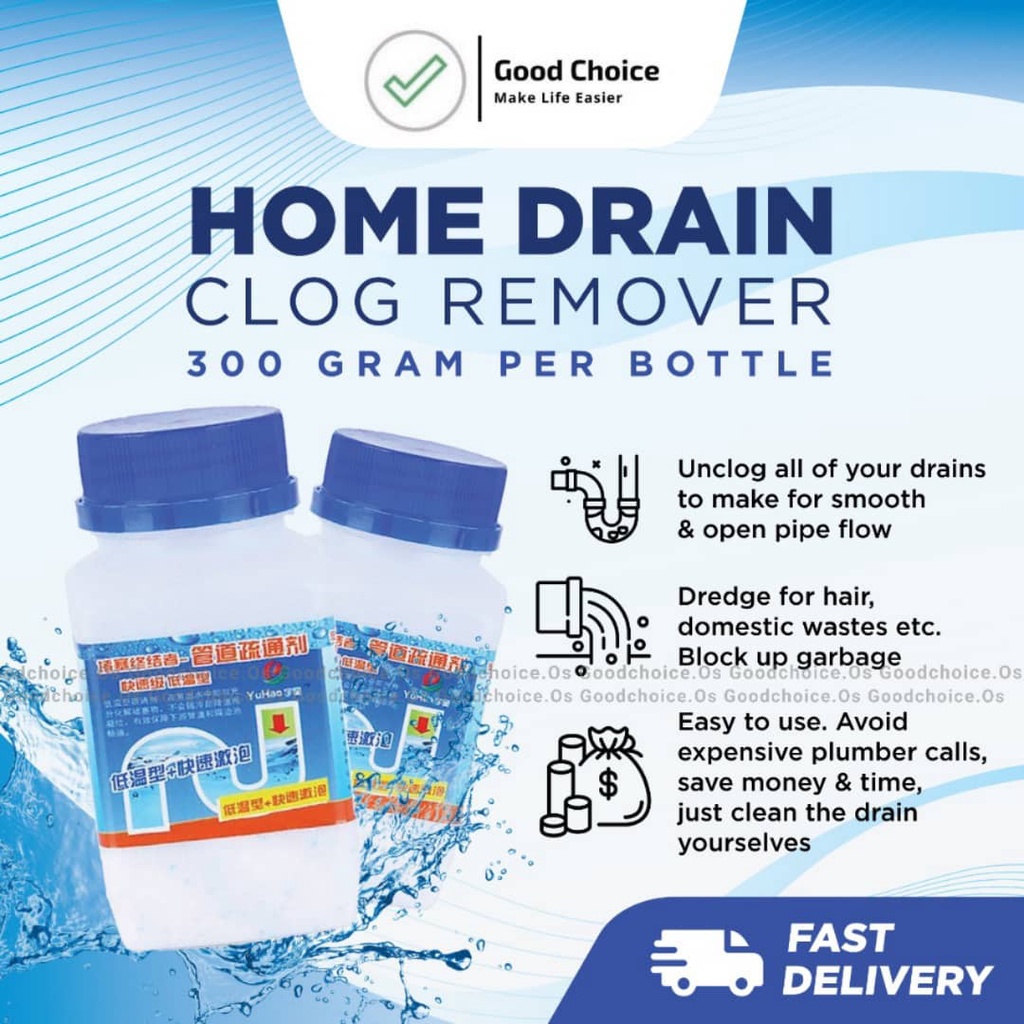 Super Clog Remover Ubat Sinki Tersumbat Paip Cleaner Drain Dredge Gel ...