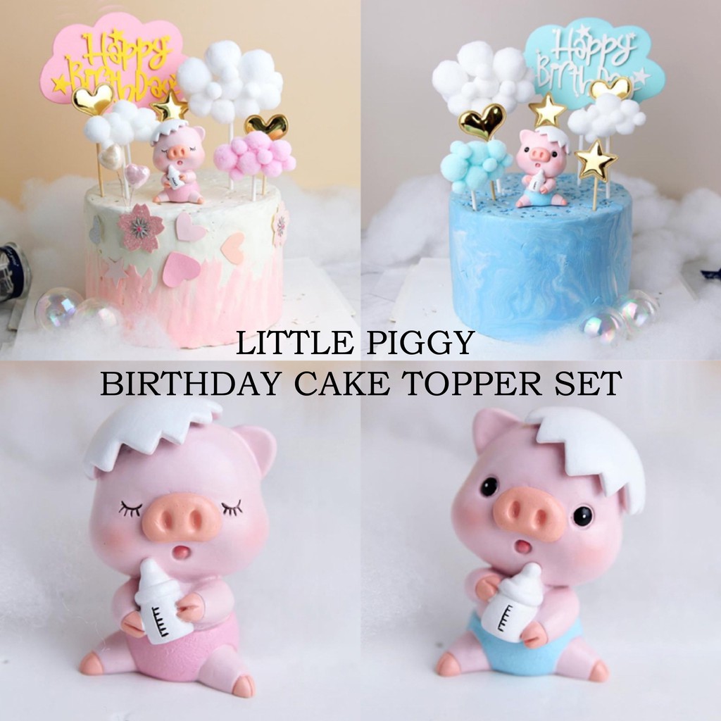 Little Baby Piggy Cake Topper Set / 小猪猪宝宝蛋糕装饰配套 - Piggy Birthday Cake ...