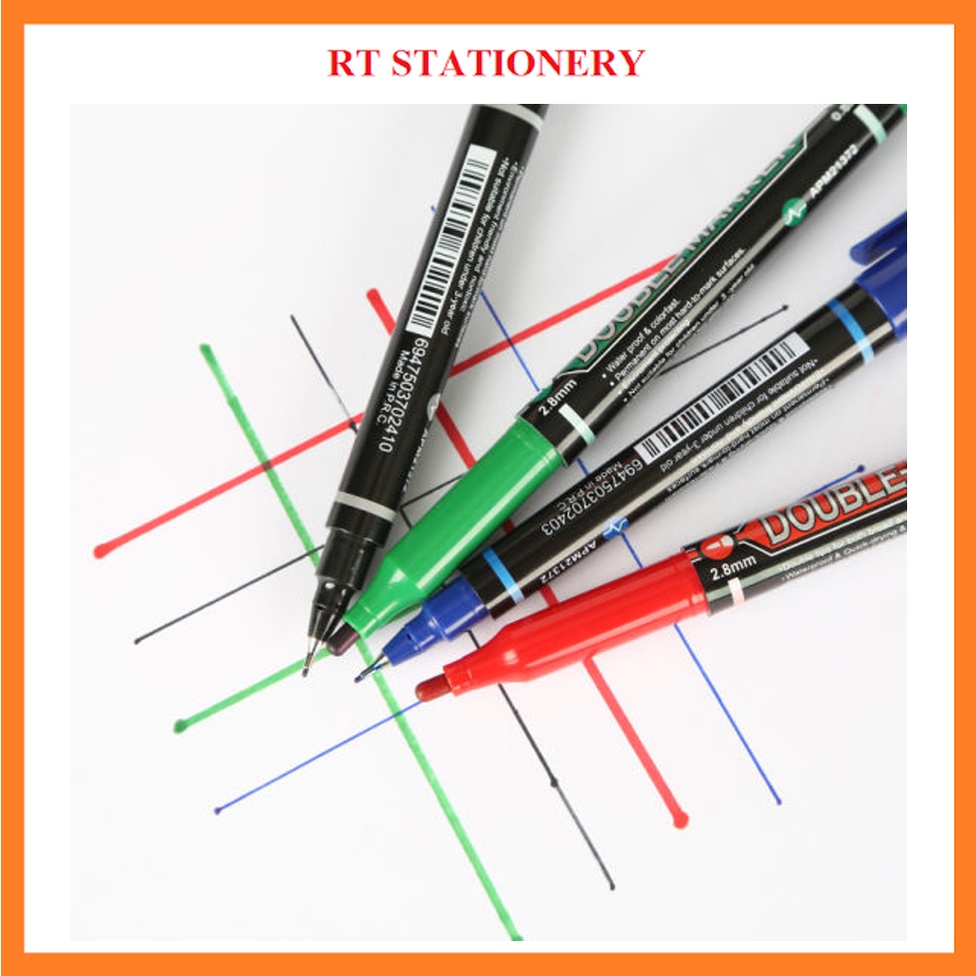 M&G Permanent Double Marker 0.8mm and 2.8mm (APM21372) Available in 4 ...