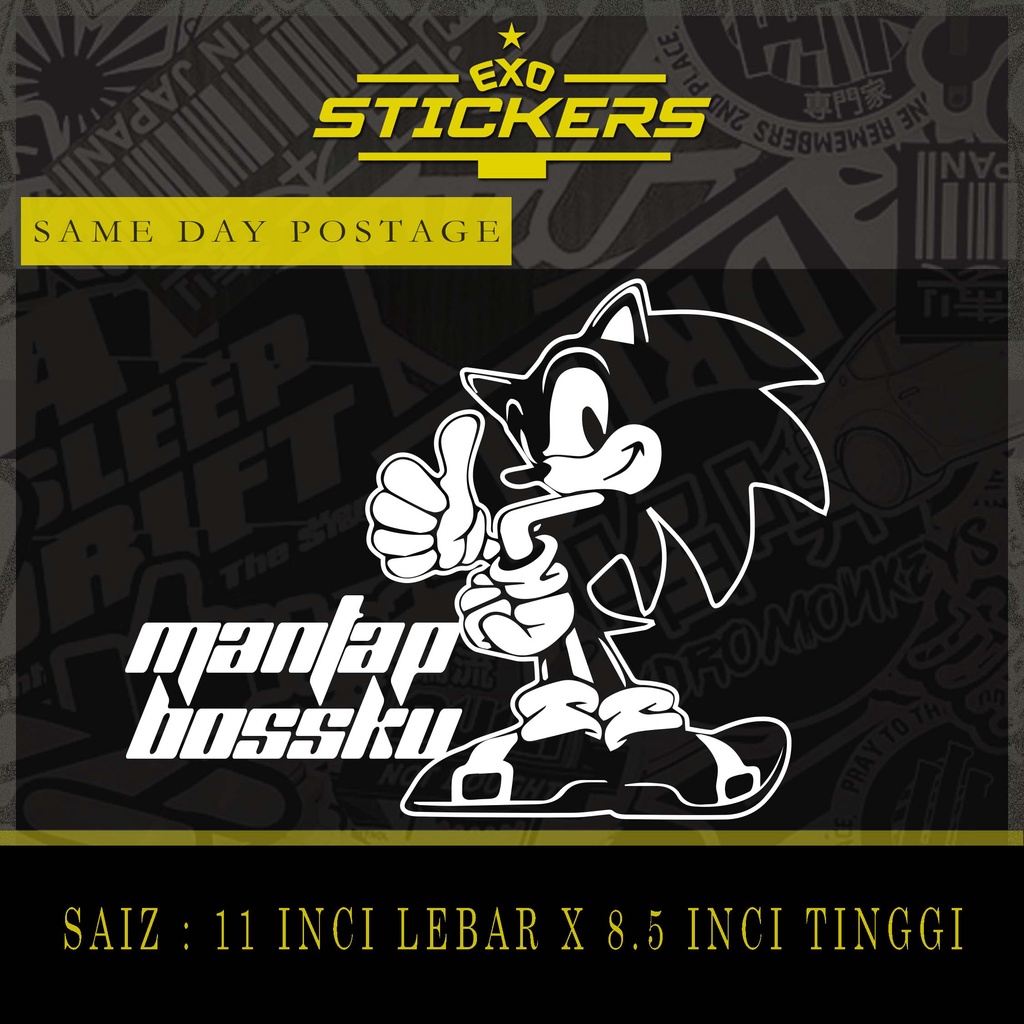 Sonic Mantap Bossku sticker untuk cermin lori/kereta/van | Shopee Malaysia