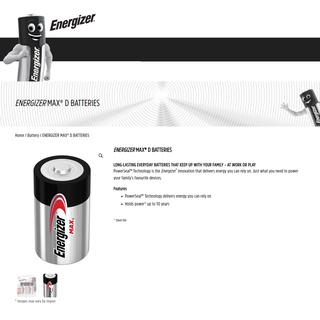 ENERGIZER MAX® D2 1.5V ALKALINE BATTERIES BATTERY - 2 PCS (E95BP2 ...