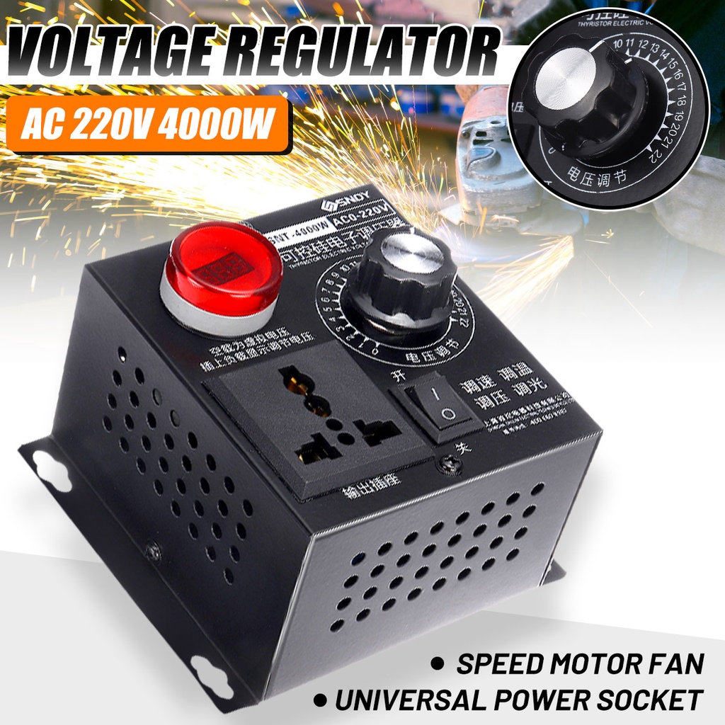 AC 220V 4000W Variable Voltage Regula Controller Reducer 220V AC fan ...