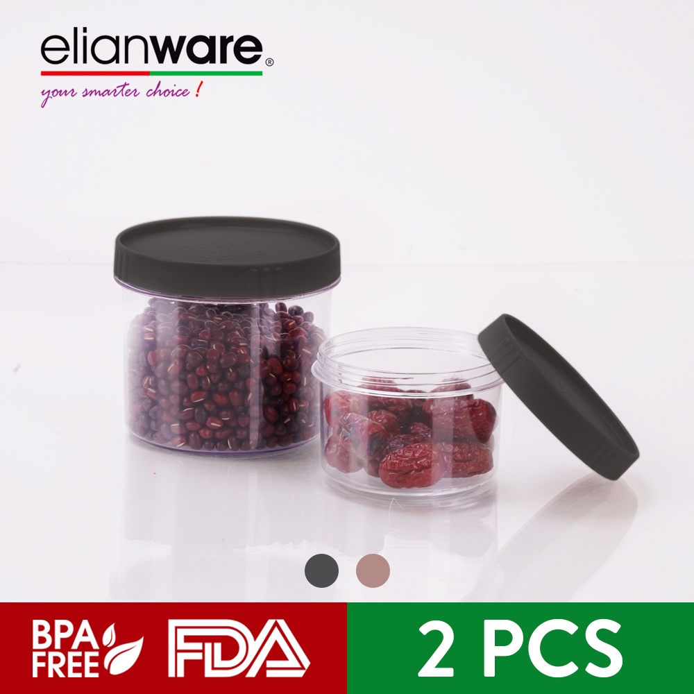 Elianware 2 in 1 Stackable Twist-Lock Elegant Transparent Canister Food ...