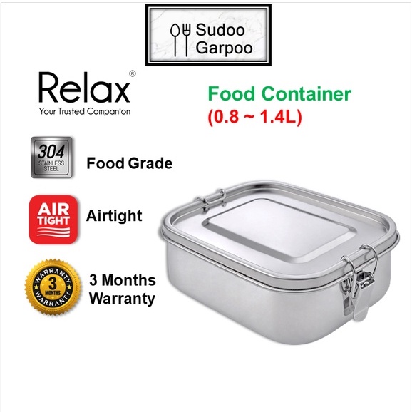 Relax ~ SUS304 Lunch Box Food Container Food Grade Stainless Steel ...