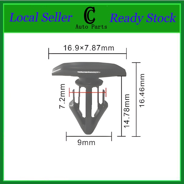 Toyota Black Nylon Cowl Panel Clip 90467-10146 | Shopee Malaysia